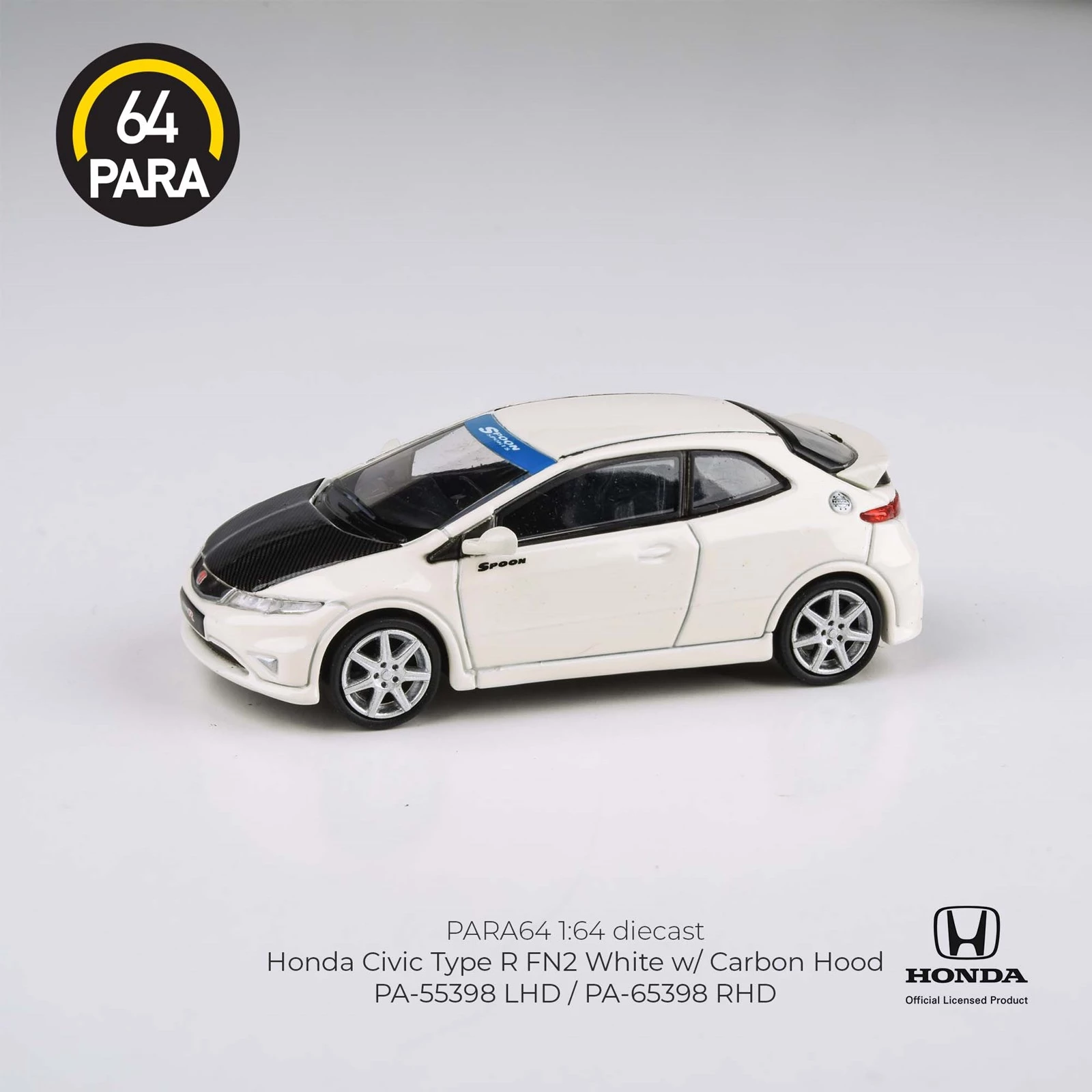 Tiny - Hong Kong Bus Model Shop - PARA64 1/64 2007 Honda Civic Type R FN2 White w/ Carbon Hood ...