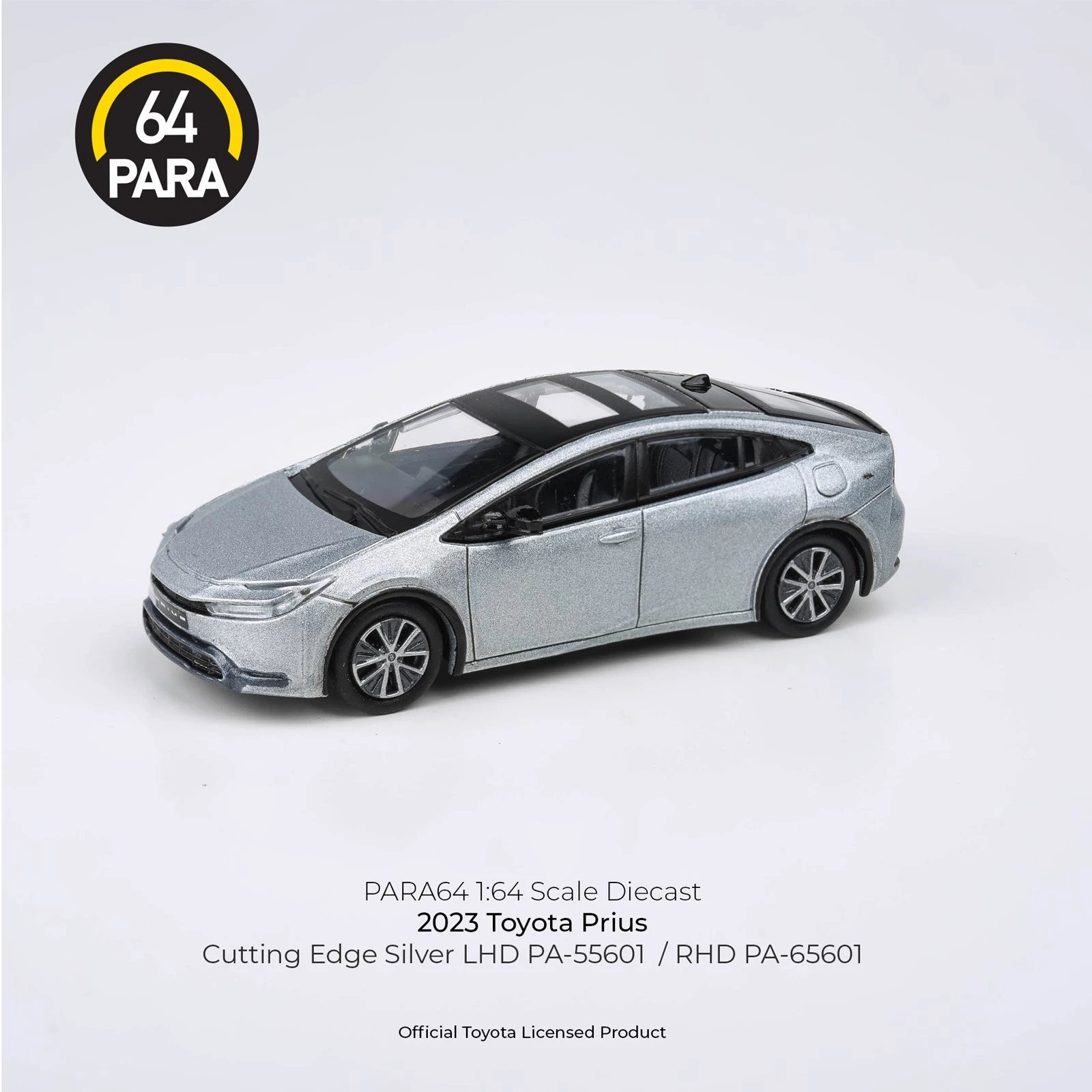 PARA64 1/64 Die-cast 2023 Toyota Prius Cutting Edge Silver RHD - Tiny 微影