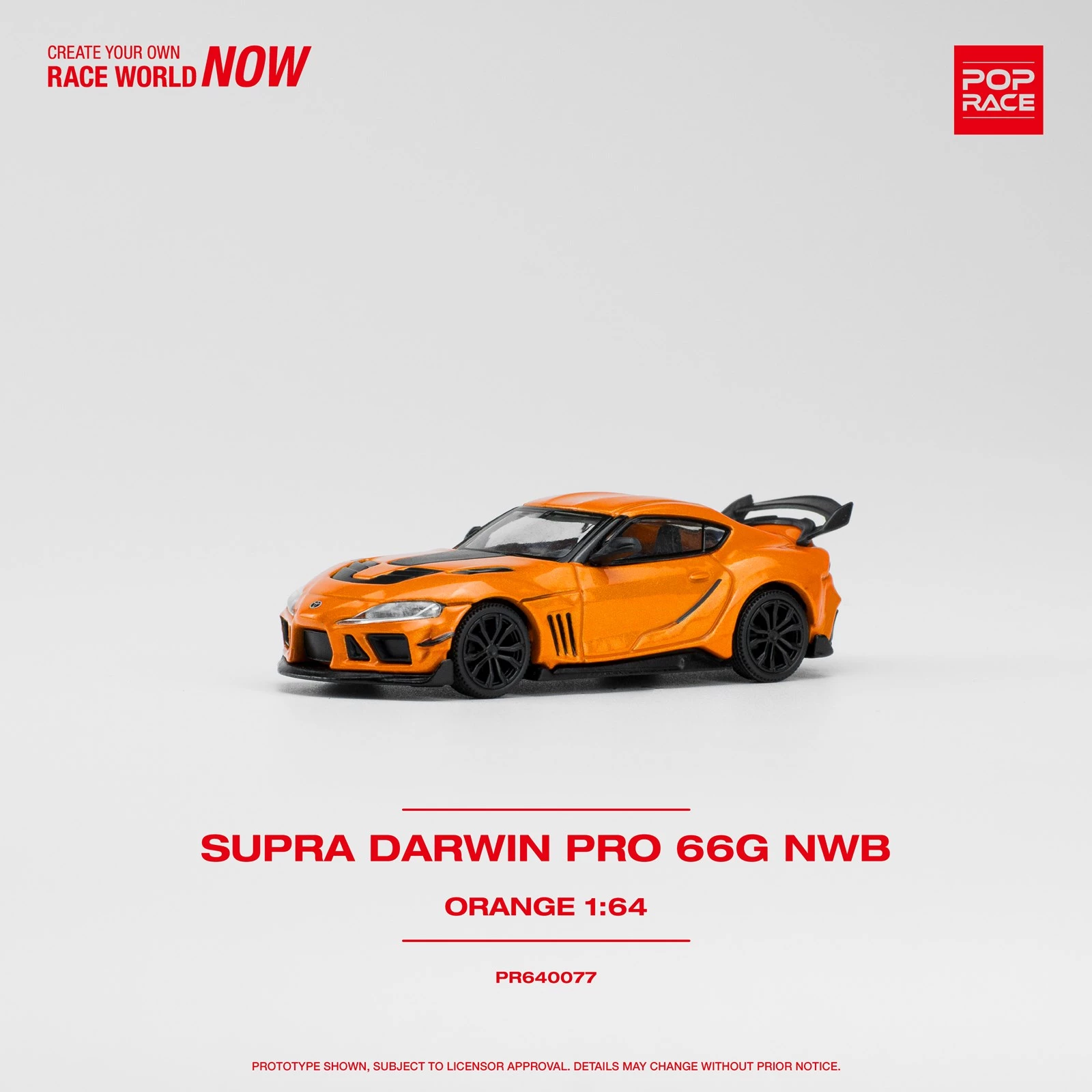 POPRACE 1/64 DARWIN PRO 66G NWB SUPRA ORANGE - Tiny 微影