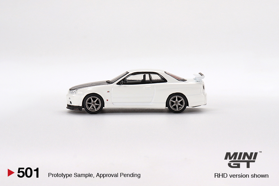 MINI GT 1/64 Nissan Skyline GT-R (R34) V-Spec II N1 White - Tiny