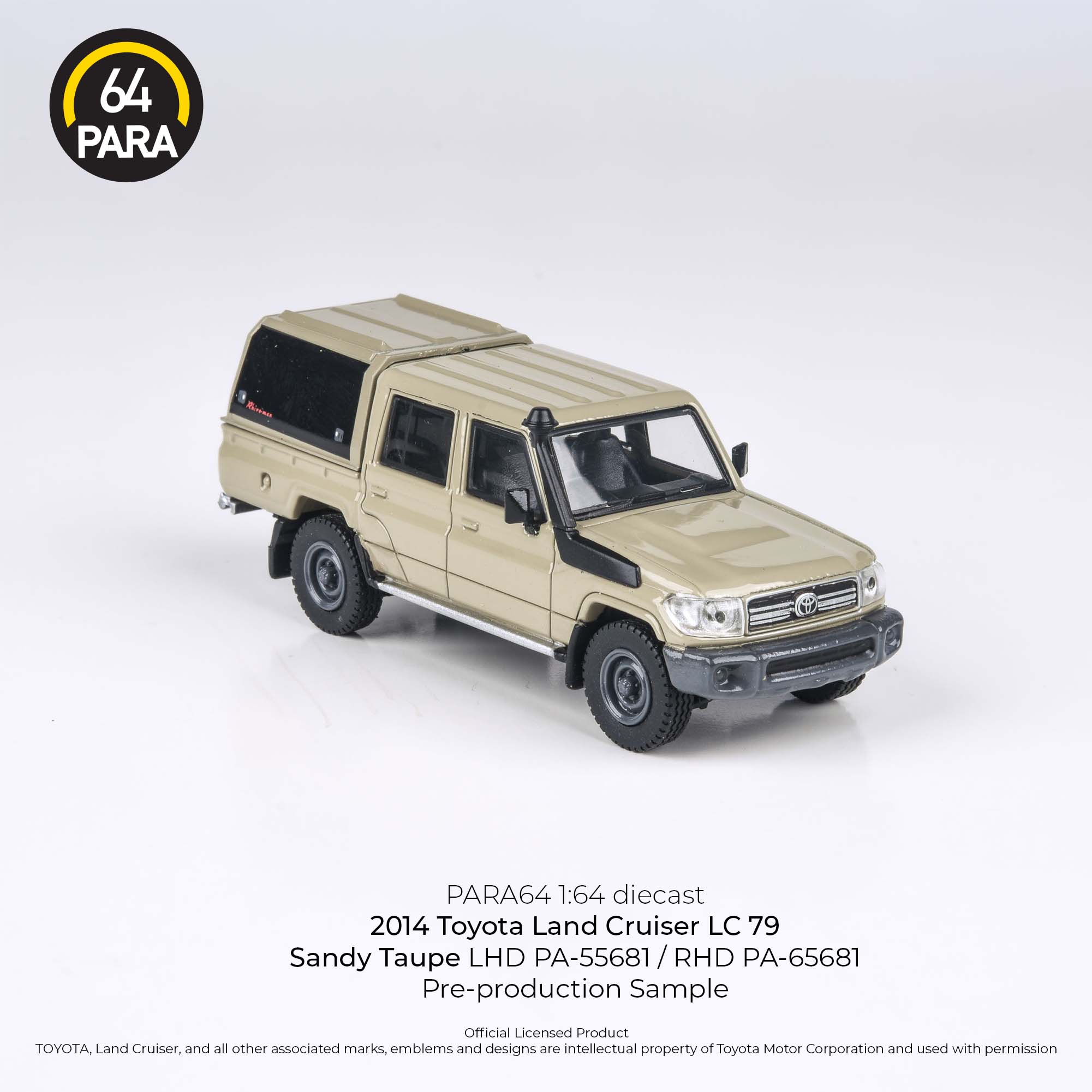 PARA64 1/64 Die-cast 2014 Toyota Land Cruiser Dbl Cab LC79 Sandy Taupe ...