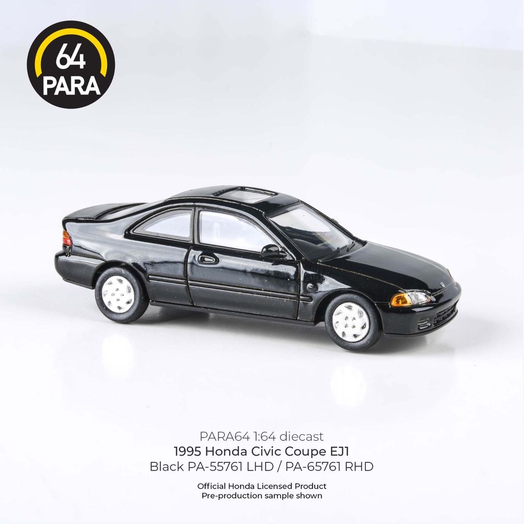 PARA64 1/64 1995 Honda Civic Coupe EJ1 Black RHD - Tiny