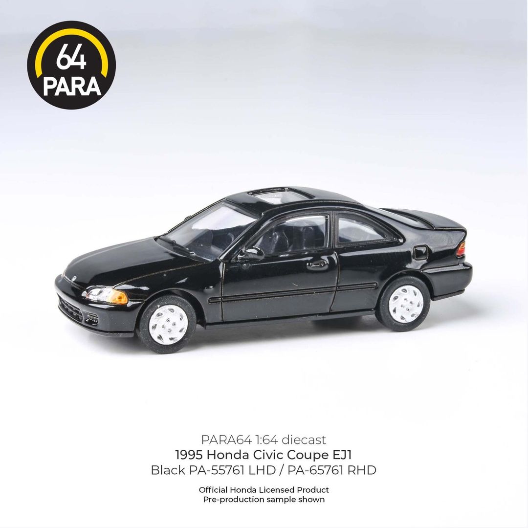 PARA64 1/64 1995 Honda Civic Coupe EJ1 Black RHD - Tiny
