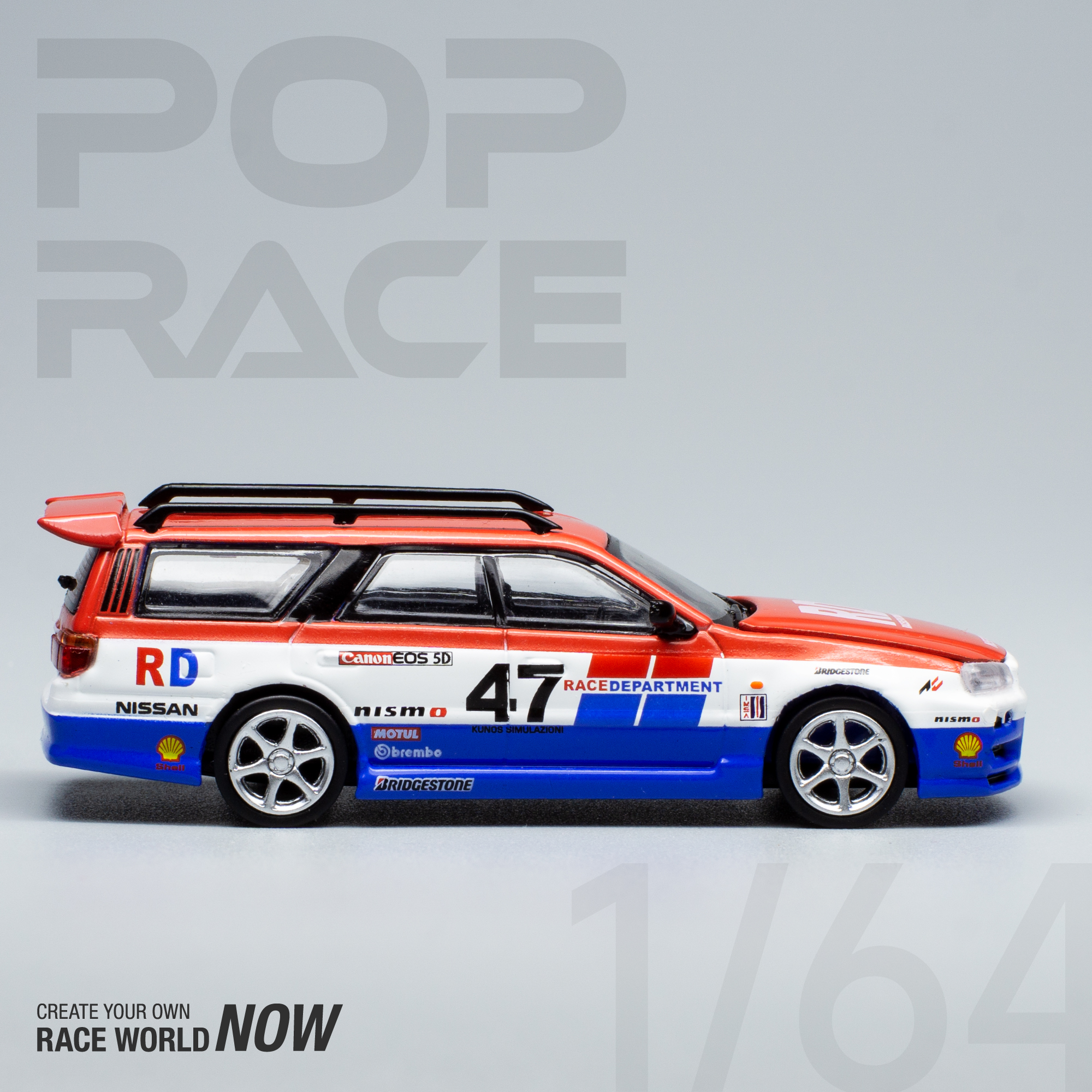 POPRACE 1/64 NISSAN STAGEA RACE DEPARTMENT - Tiny 微影