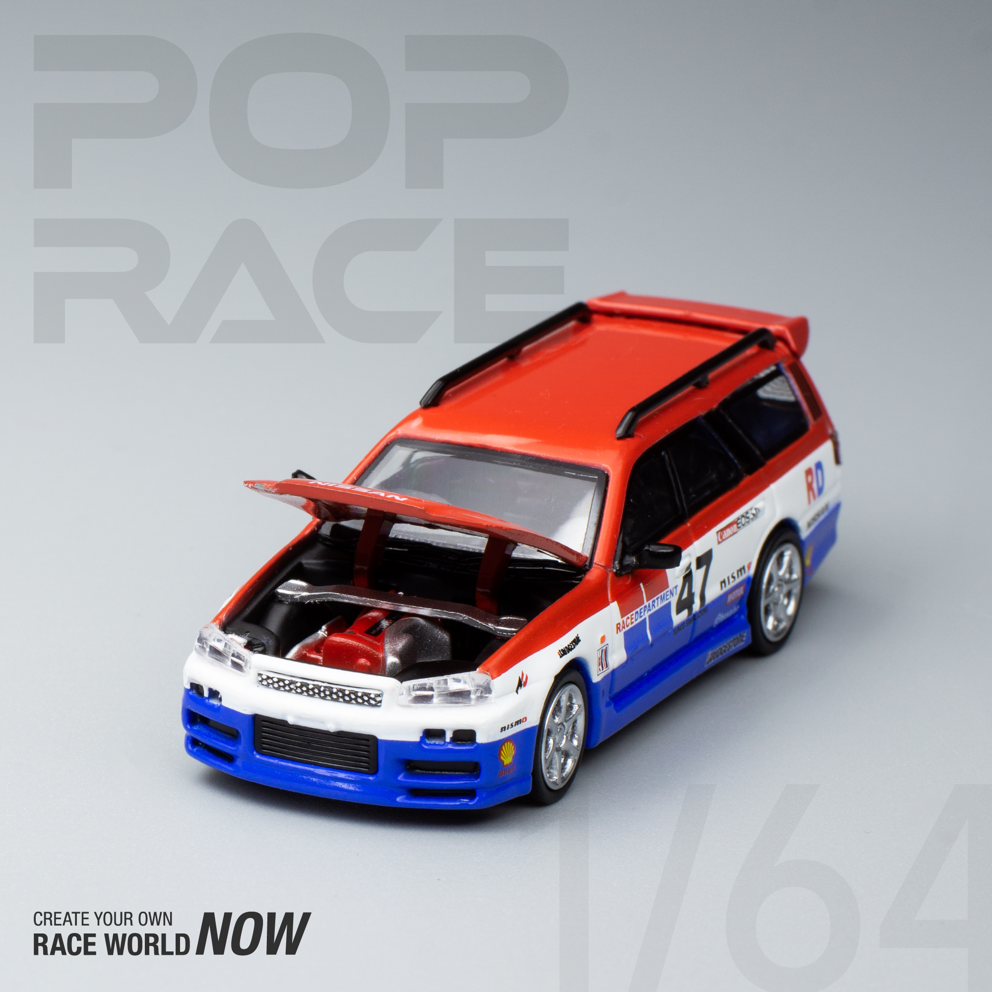 POPRACE 1/64 NISSAN STAGEA RACE DEPARTMENT - Tiny 微影
