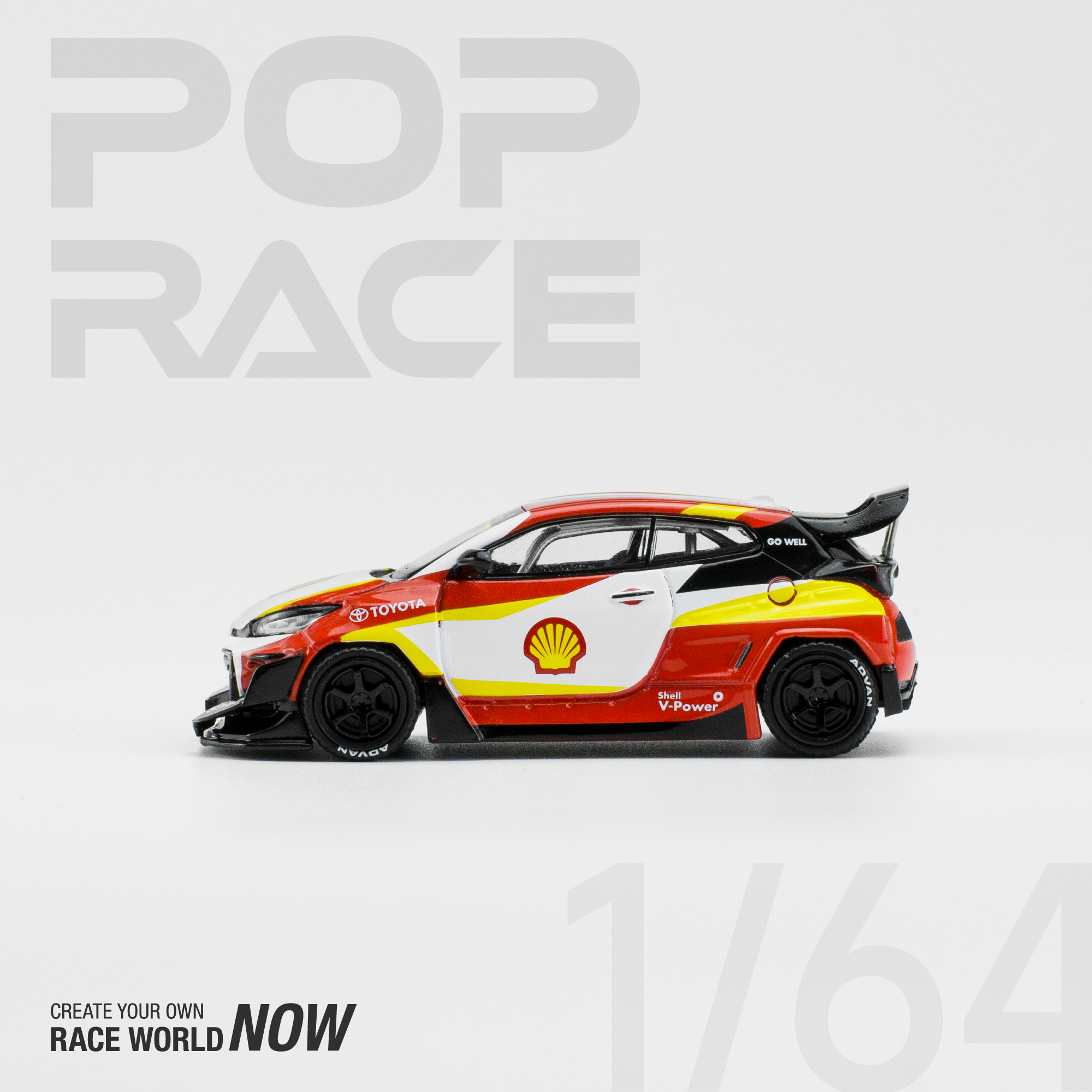 POPRACE 1/64 SHELL TOYOTA PANDEM GR YARIS - Tiny 微影