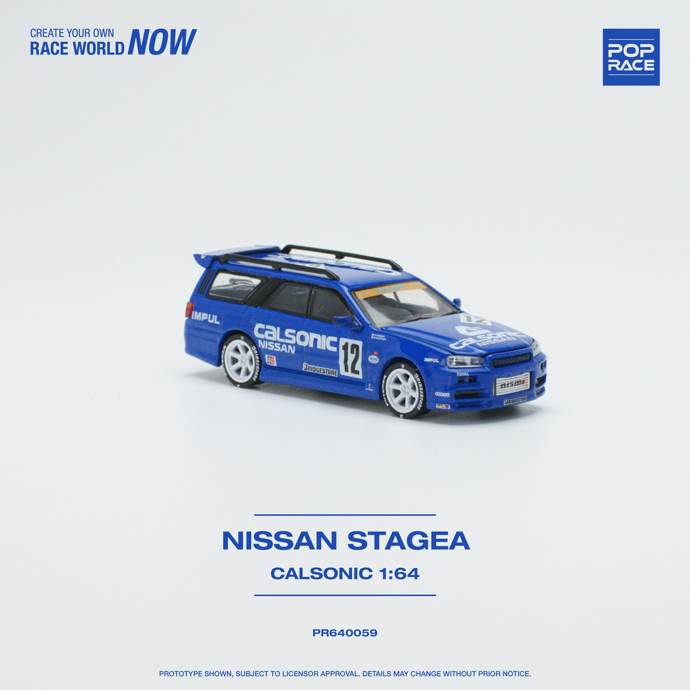 POPRACE 1/64 NISSAN STAGEA CALSONIC LIVERY - Tiny 微影