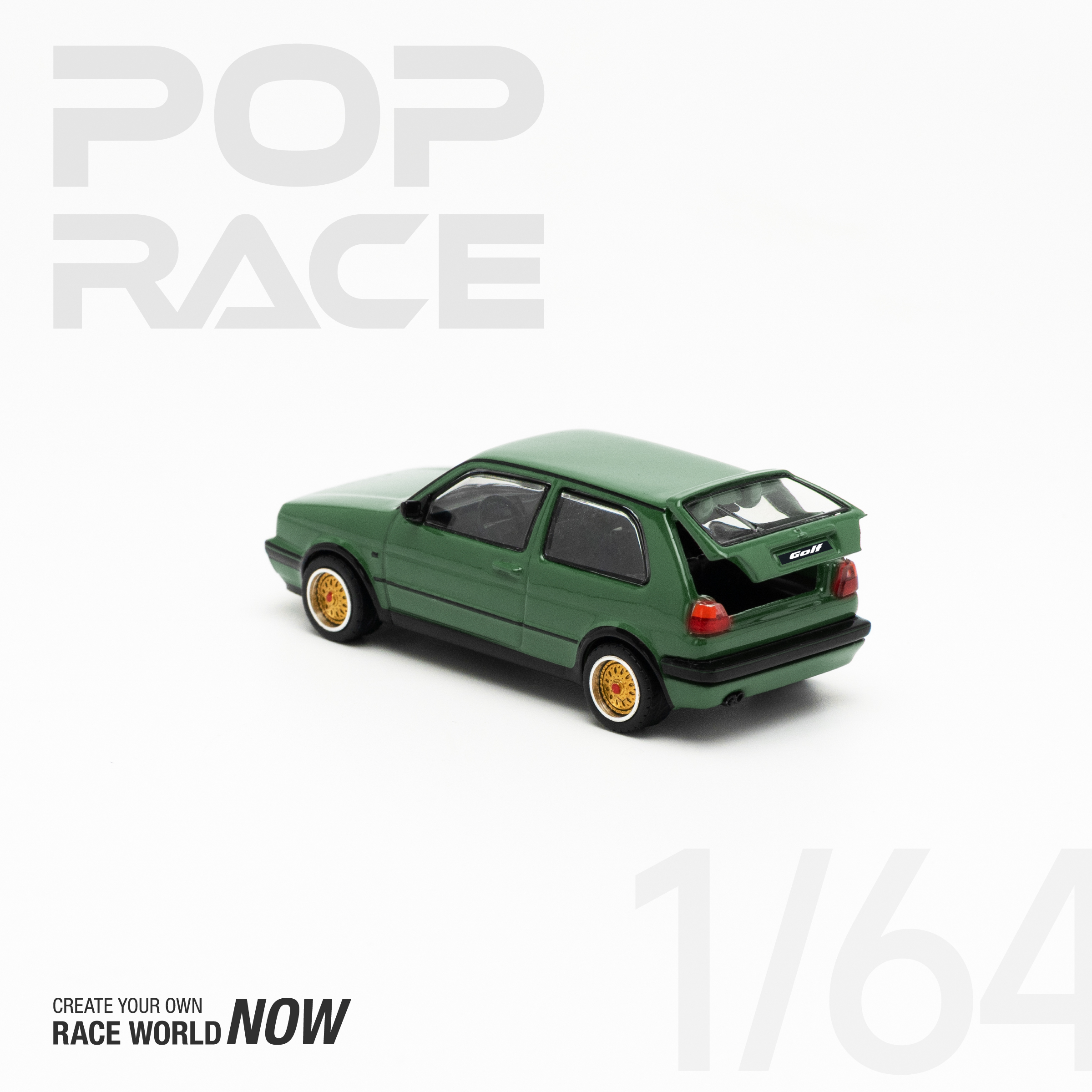 POPRACE 1/64 GOLF GTI MKII - OAK GREEN - Tiny 微影