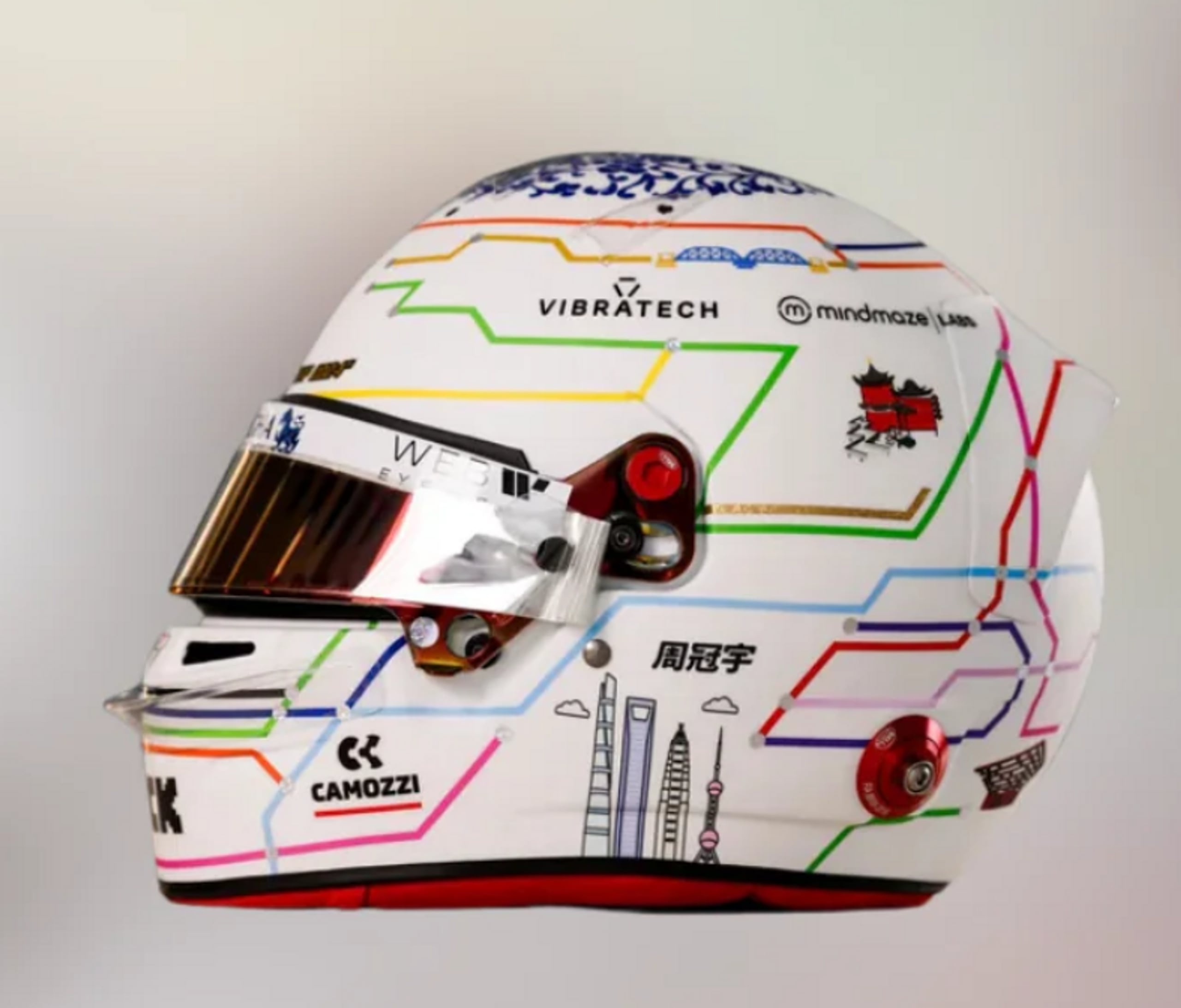 Spark 1/5 F1 Helmet - Stake F1 Team Kick Sauber - Zhou Guanyu - Chinese ...